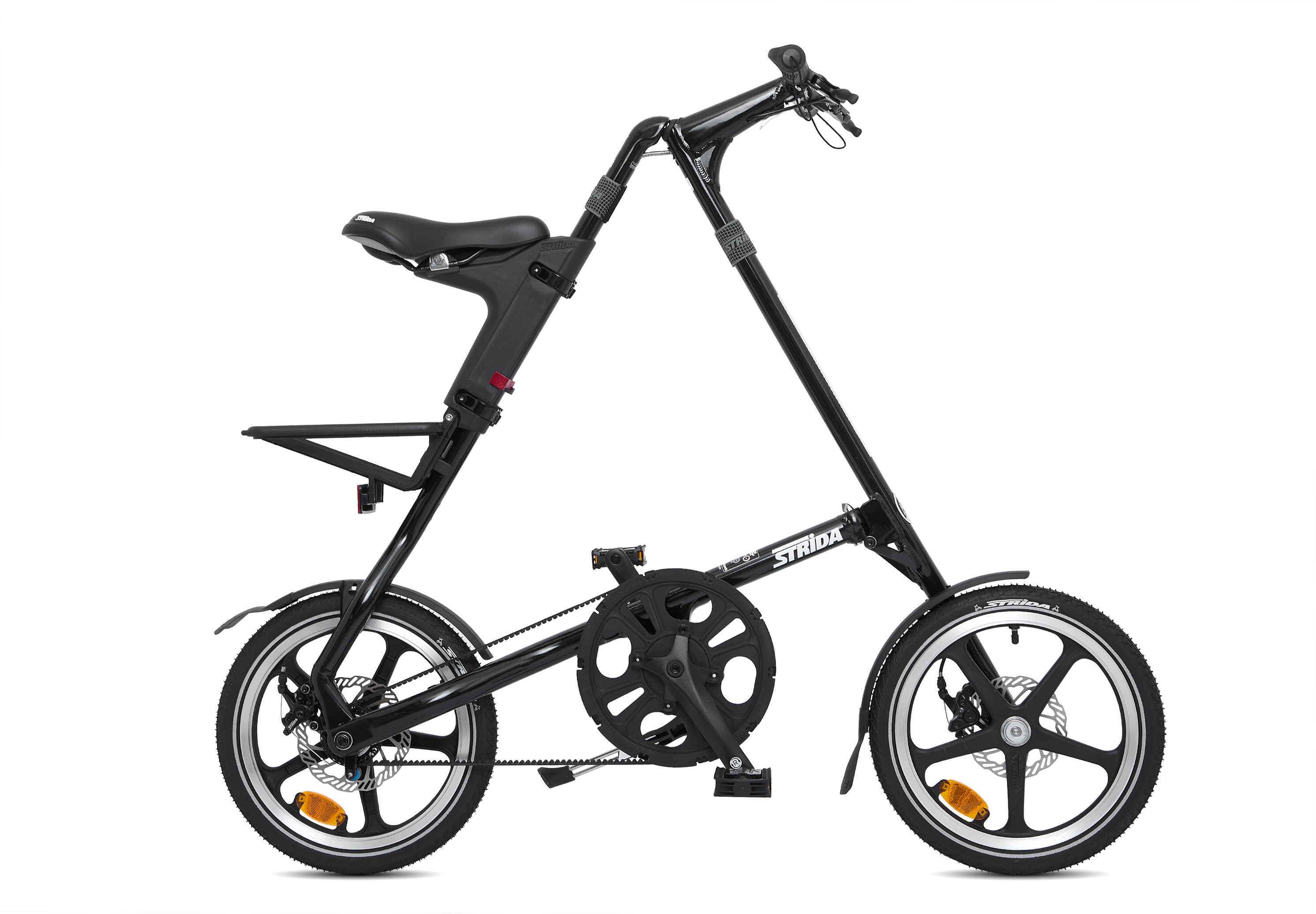 Складной велосипед STRIDA LT чёрный глянцевый / Велосипеды и самокаты SHULZ